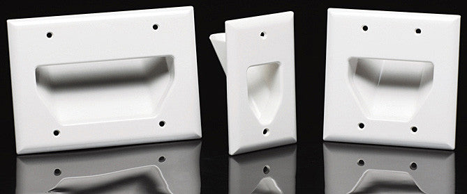 Buy Datacomm 3-Gang Recessed Low Voltage Cable Plate - White 45-0003-WH
