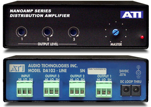 Buy ATI Audio DA103 1X3 Distribution Amp with +22dBm Servo Balanced ...