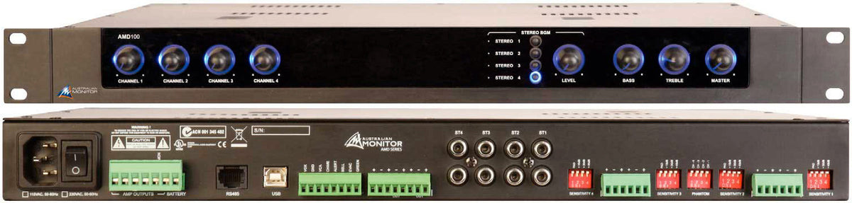Buy Australian Monitor AMD-100 1RU D Class 100 Watt Mixer/Amplifier AUS ...