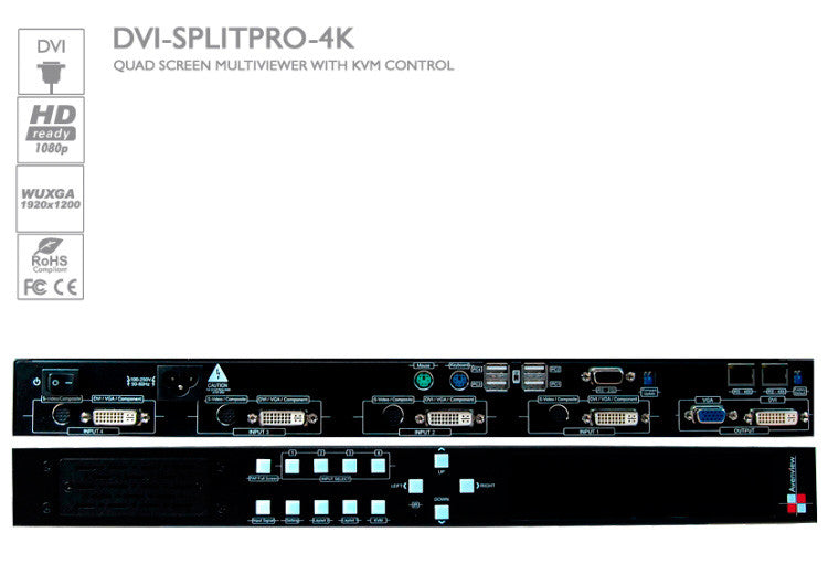 Buy Avenview DVI-SPLITPRO-4K Advanced Quad Screen Processor with Front ...