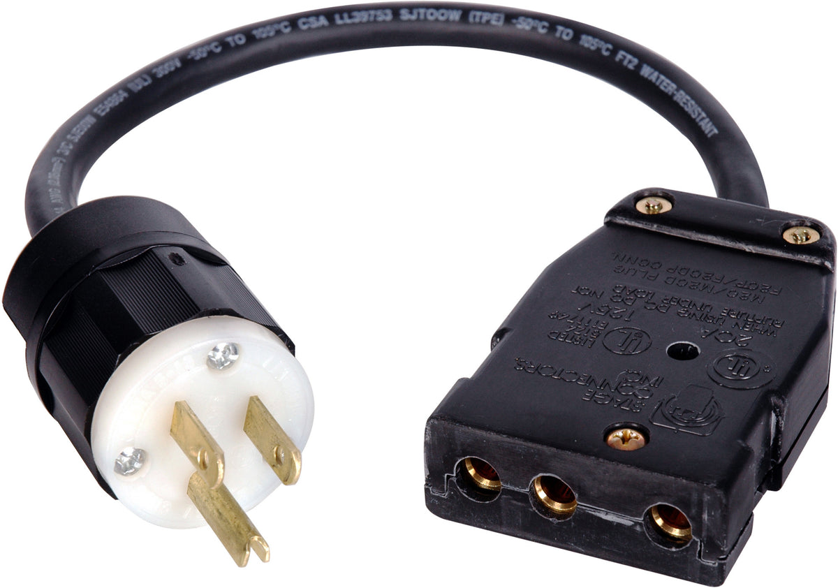 Buy 3 Prong Plug to Female Bates Connector Adapter Cable BATE-HUB1