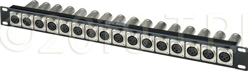 Buy Connectronics CTX-16XFXM XLR Feedthrough 1RU Patch Panel 16-F Front ...