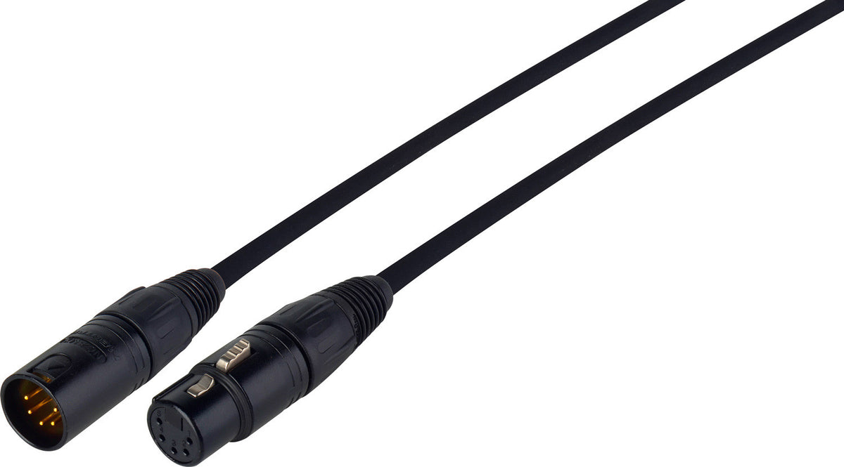 Buy DMX Lighting Control Cable 5-Pin Male to Female Black 2FT DMX-2