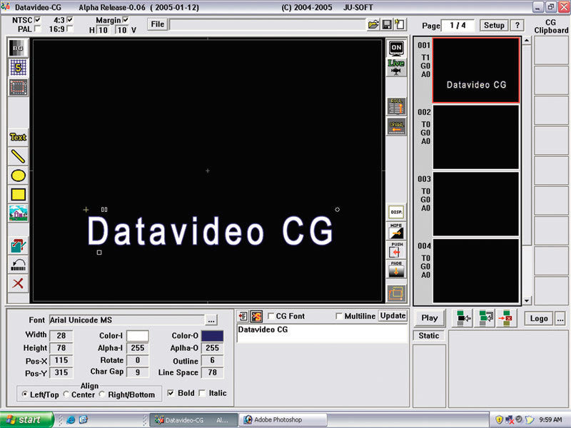 Buy Datavideo CG-100 Standard Definition CG Software Only - Requires ...