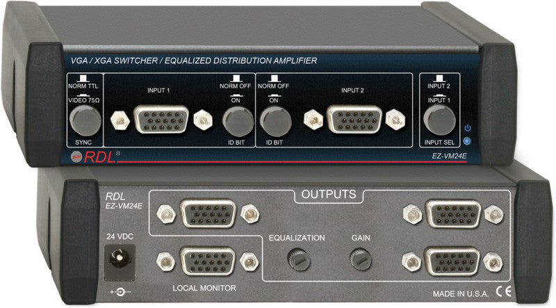Buy RDL EZ-VM24E VGA/XGA Switcher/Equalized DA 2 Inputs & 4 Outputs EZ ...