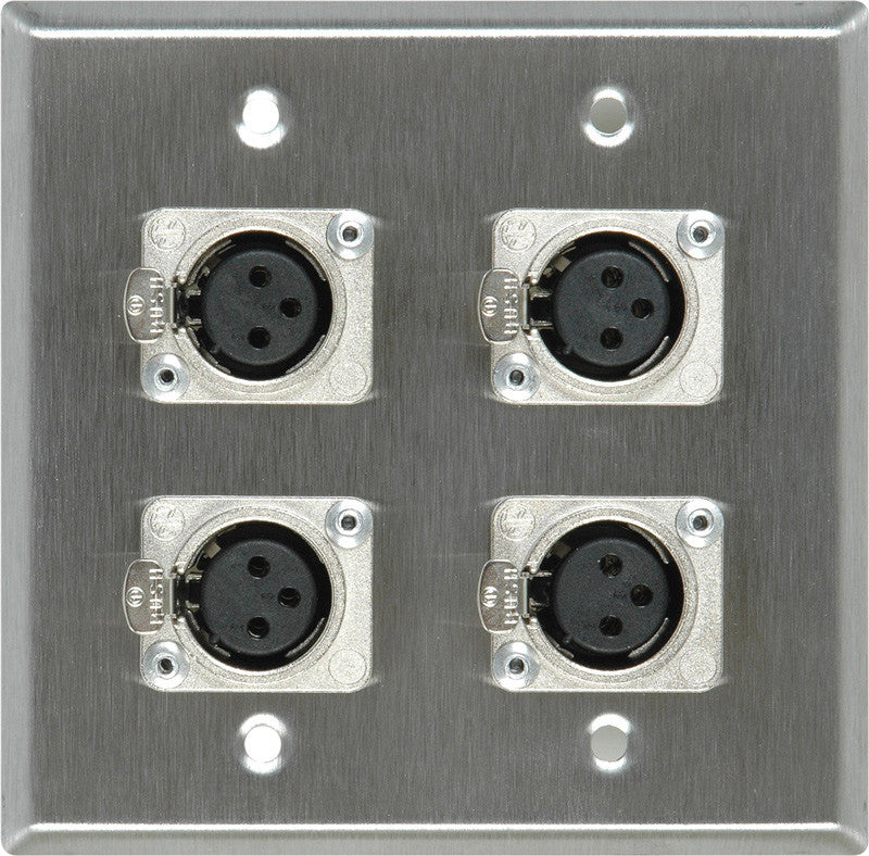 Buy Contractor Series Dual Gang Wall Plate with 4 Female XLR GP-WPL2111