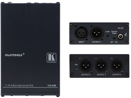 Buy Kramer 104B 1x4 Microphone Distribution Amplifier KR-104B