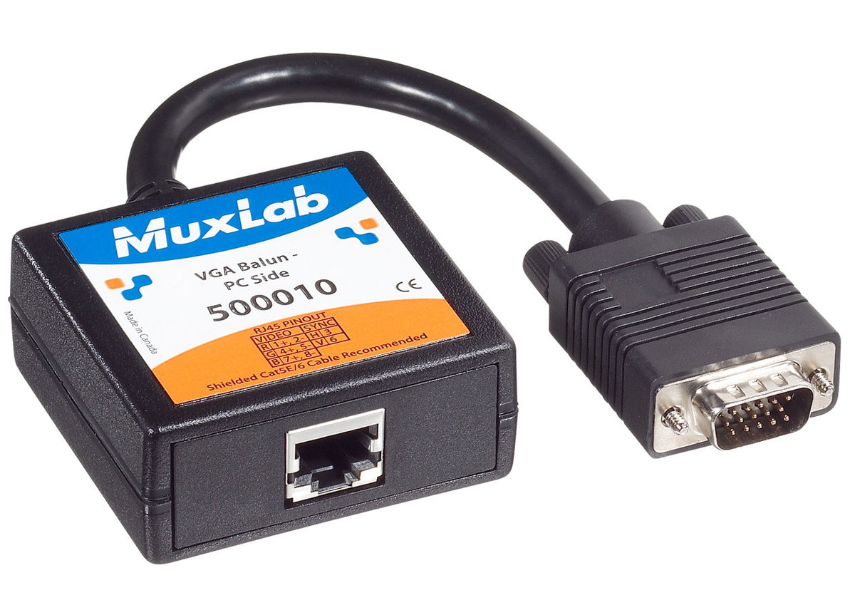 Buy MuxLab 500010 VideoEase VGA Balun for PC Side with HD15 Male and 6 ...