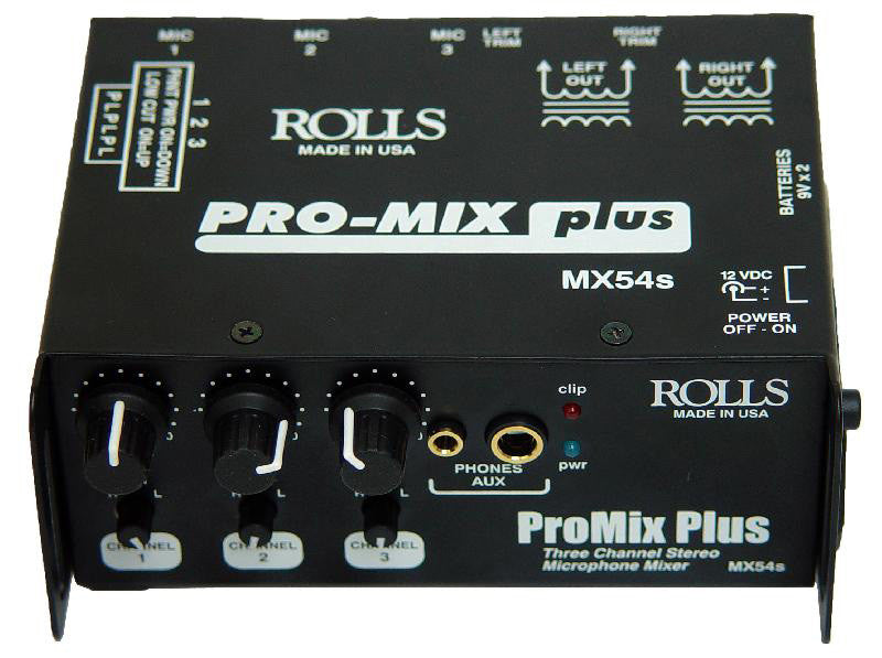 Buy Rolls ProMix Plus 3-Channel Mic Mixer MX54S