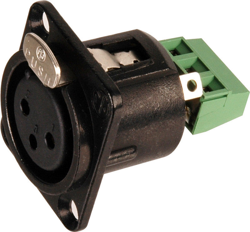 Buy Female Chassis Mount XLR to Screw Terminal NC3FD-SCREW