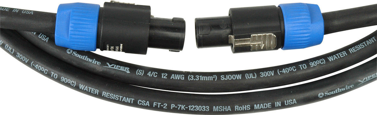Buy TecNec 4-conductor Speakon Speaker Cable with Neutrik 4-Pin to 4 ...