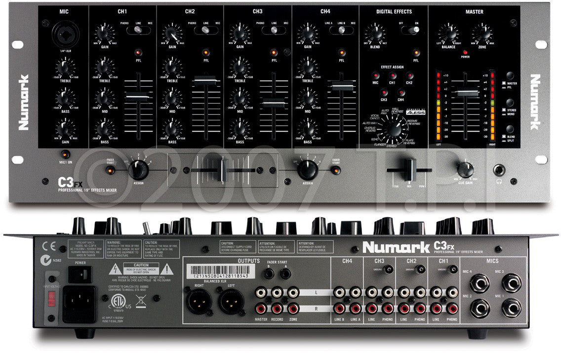 Buy Numark C3FX Four-Channel Rack Mixer with Built-in Effects NUM-C3FX
