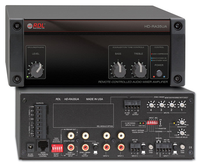 Buy RDL HD-RA35U/A 35 W Remote Mixer Amplifier 25V-70V-100V with Power ...