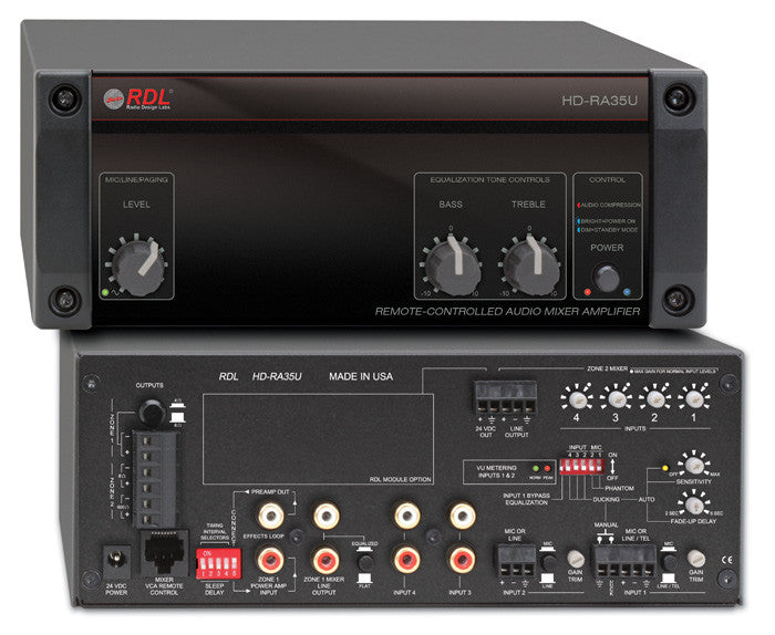 Buy RDL HD-RA35U 35 W Remote Mixer Amplifier 4 Ohm / 8 Ohm with Power ...