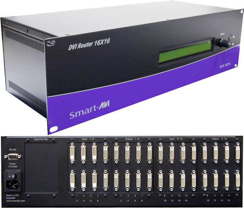 Buy SmartAVI DVR16X16S DVI-D 16x16 Matrix Switcher / Router SAVI-DVR16X16