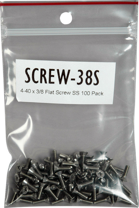 Buy 4-40 x 3/8 Flat Screw Silver 100 Pack SCREW-38S