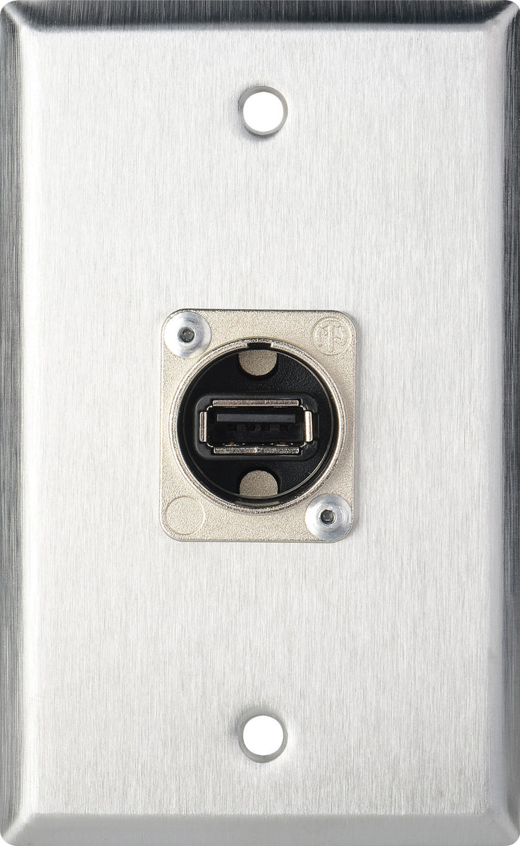 Buy Single-Gang Stainless Steel Wall Plate with 1 USB A to B Barrels ...
