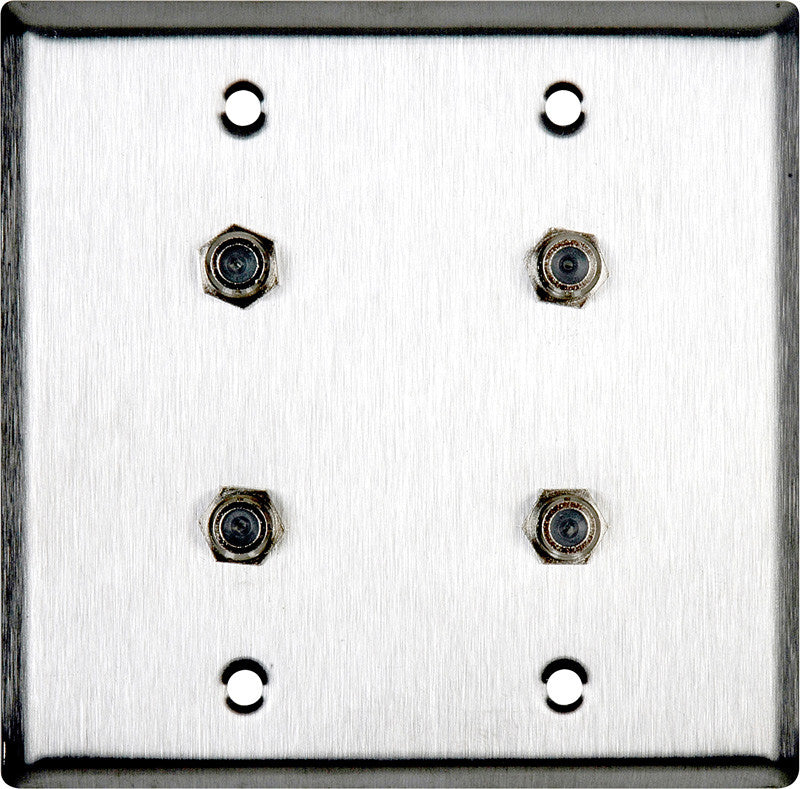 Buy Double-Gang Gray Lexan Wall Plate with 4 F- Female Barrel ...